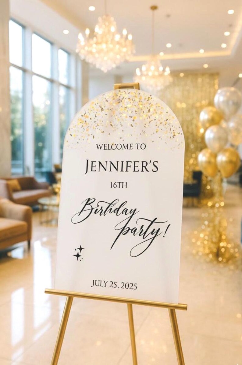 Personalized Acrylic Happy Birthday Welcome Sign, Party Decor - Etsy