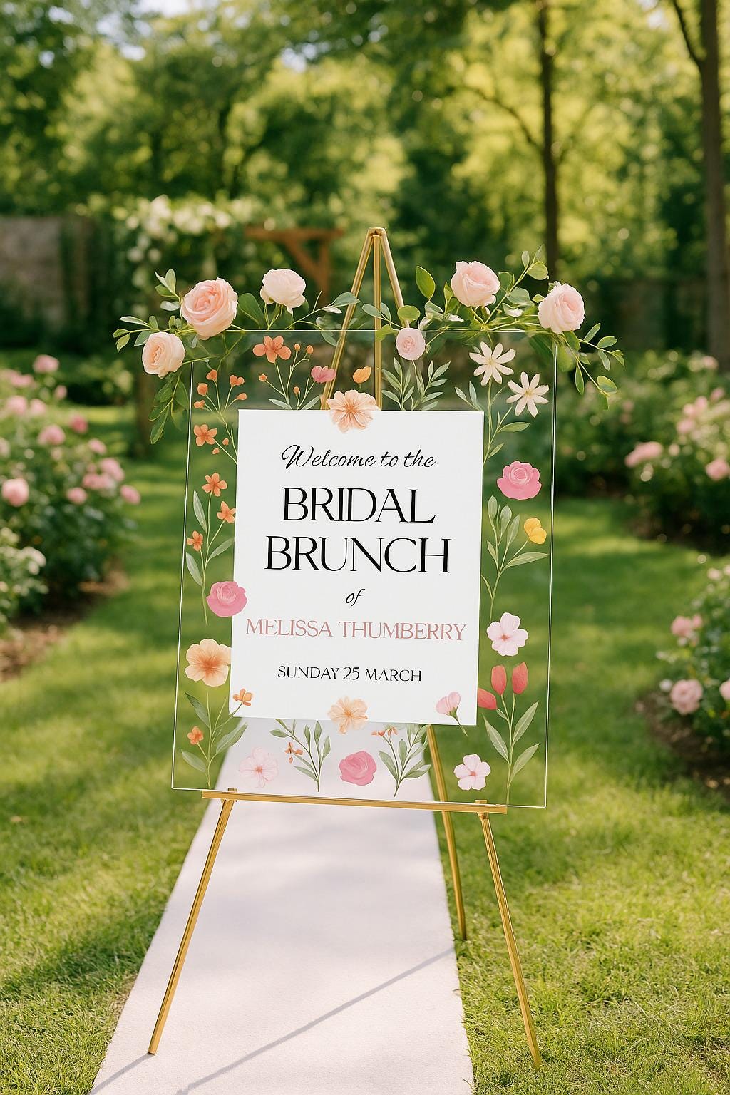 Acrylic Bridal Shower Welcome Sign, Wildflower Love in Bloom Design - Etsy