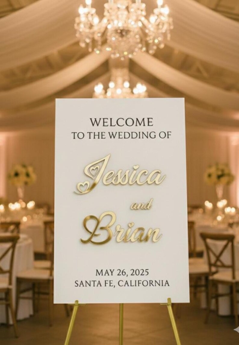 Acrylic Welcome Sign, Wedding Reception Decor With 3D Letters - Etsy Canada