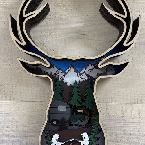 Wooden Deer Cut Laser Cut Buck Buck Deer Wall Hanging Birch - Etsy