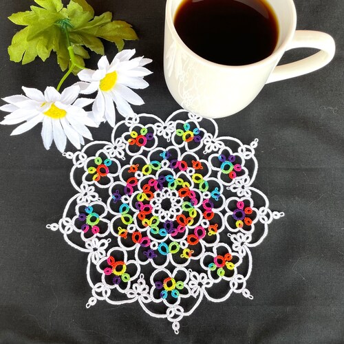 Pdf Shuttle Tatting Square Pattern Doily 10 Etsy