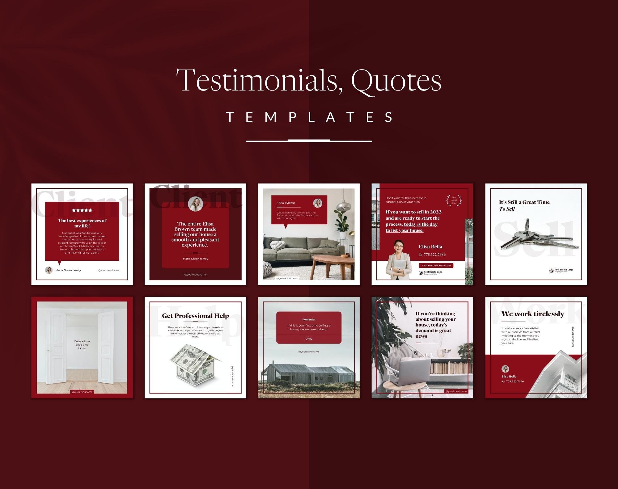 Red Real Estate Instagram Templates: Realtor Social Media (canva ...