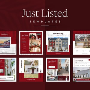 Red Real Estate Instagram Templates: Realtor Social Media (canva ...