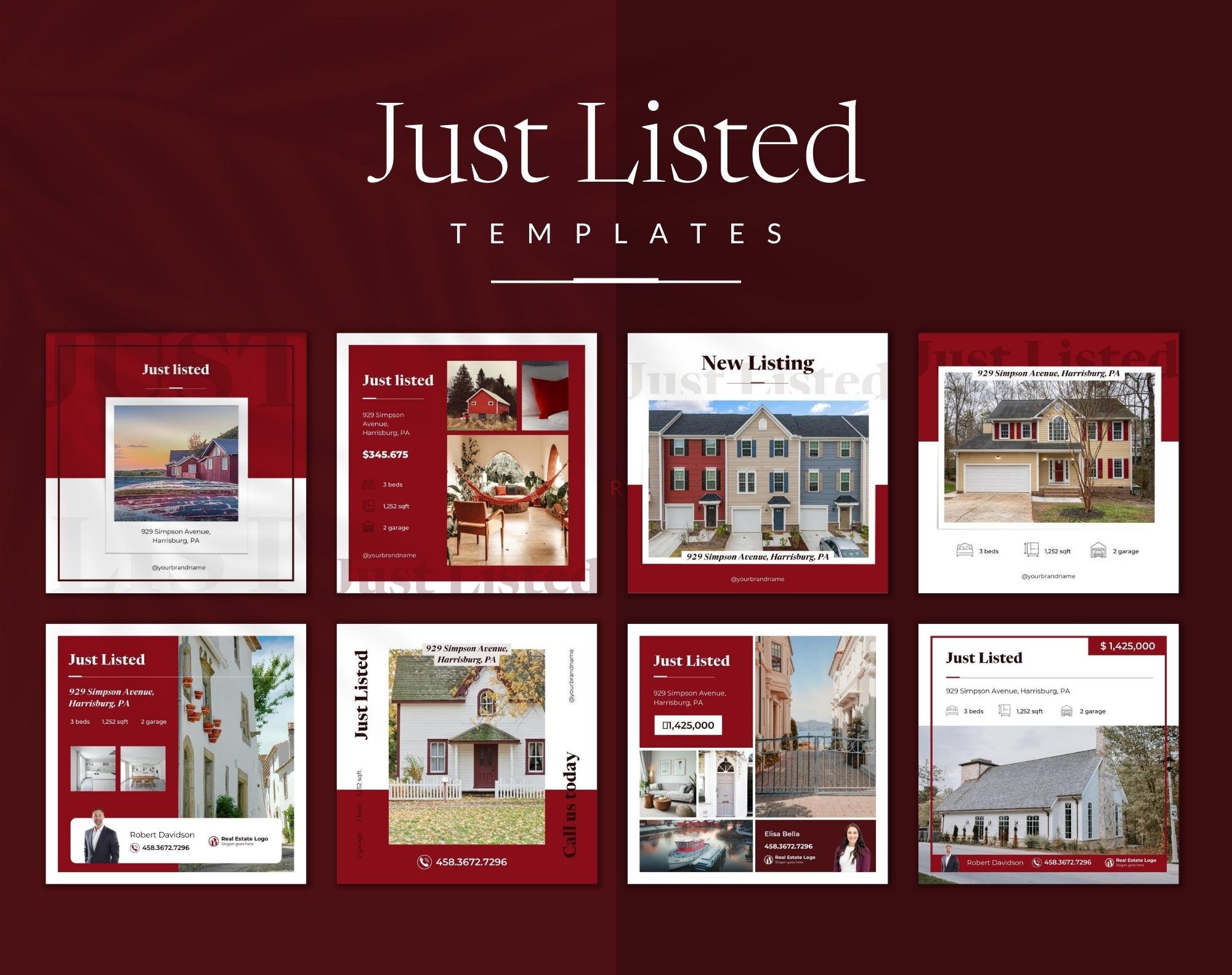 Red Real Estate Instagram Templates: Realtor Social Media (canva ...