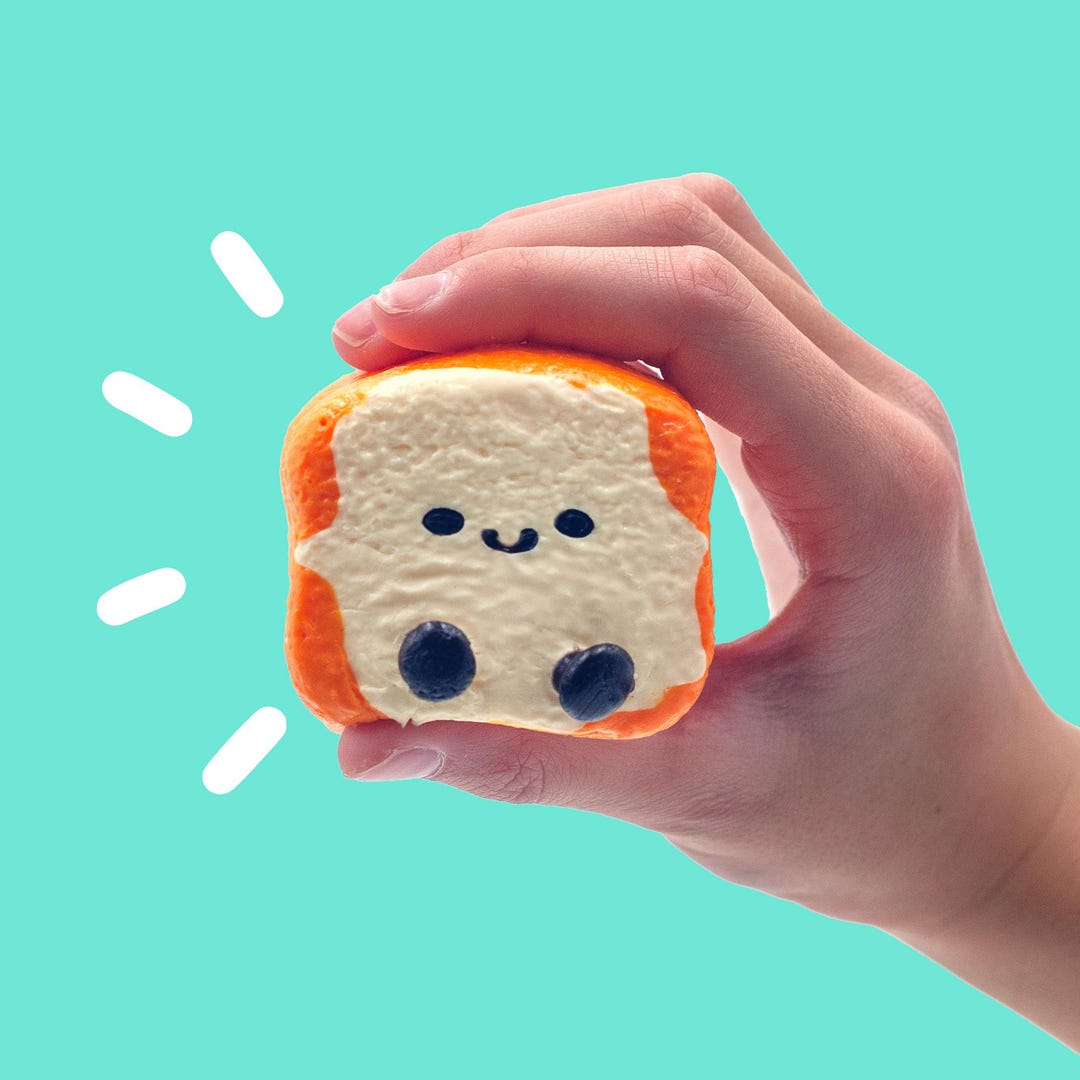 Taba Squishy - Baby Toast Soft Squishy Toy in a Bag, Kawaii Desk Toy ...