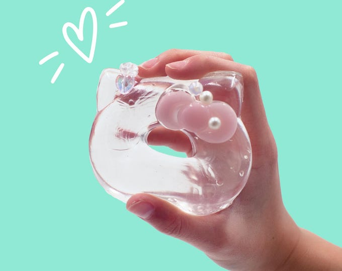 Taba Squishy - Clear Kitty Donut Soft Squishy Toy in a Bag, Kawaii Desk ...