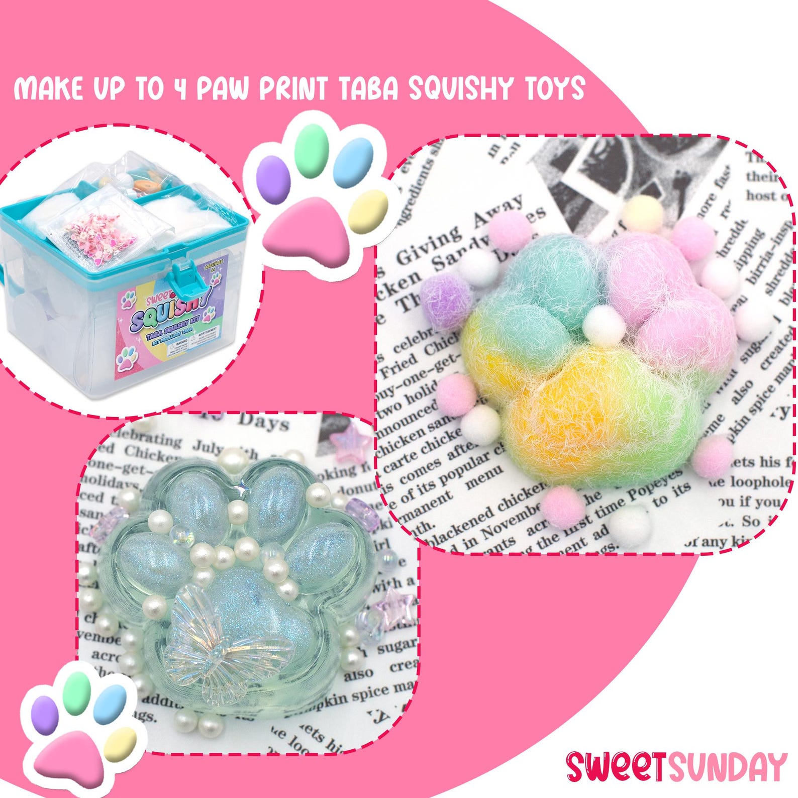 Taba Squishy Kit - Make up to 4 Paw Print Squishy Toys, Squishy Making ...