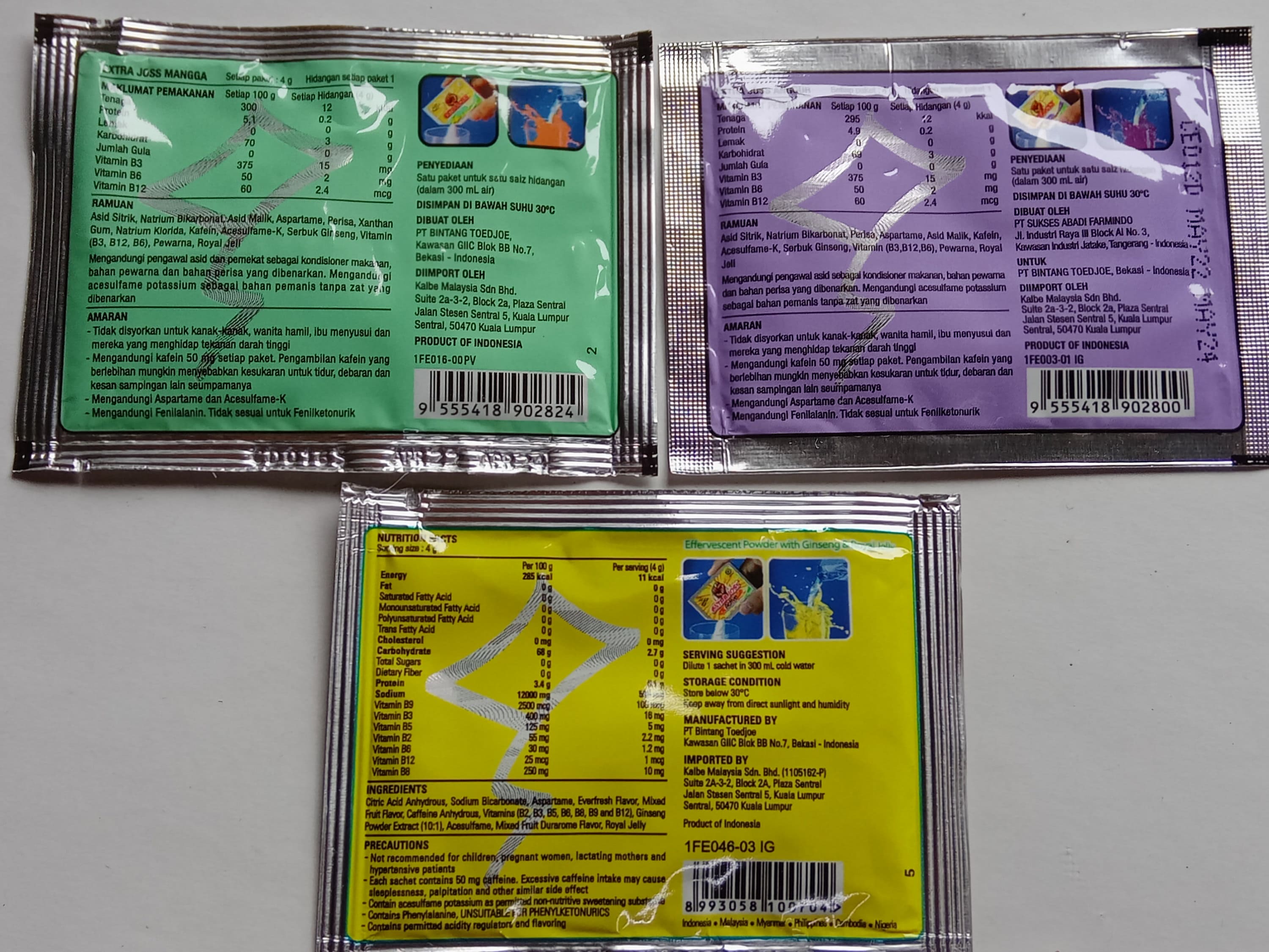 Energy Drink Powder..extra Joss Instant Sachet Cocktail Mix.. + Ginseng ...