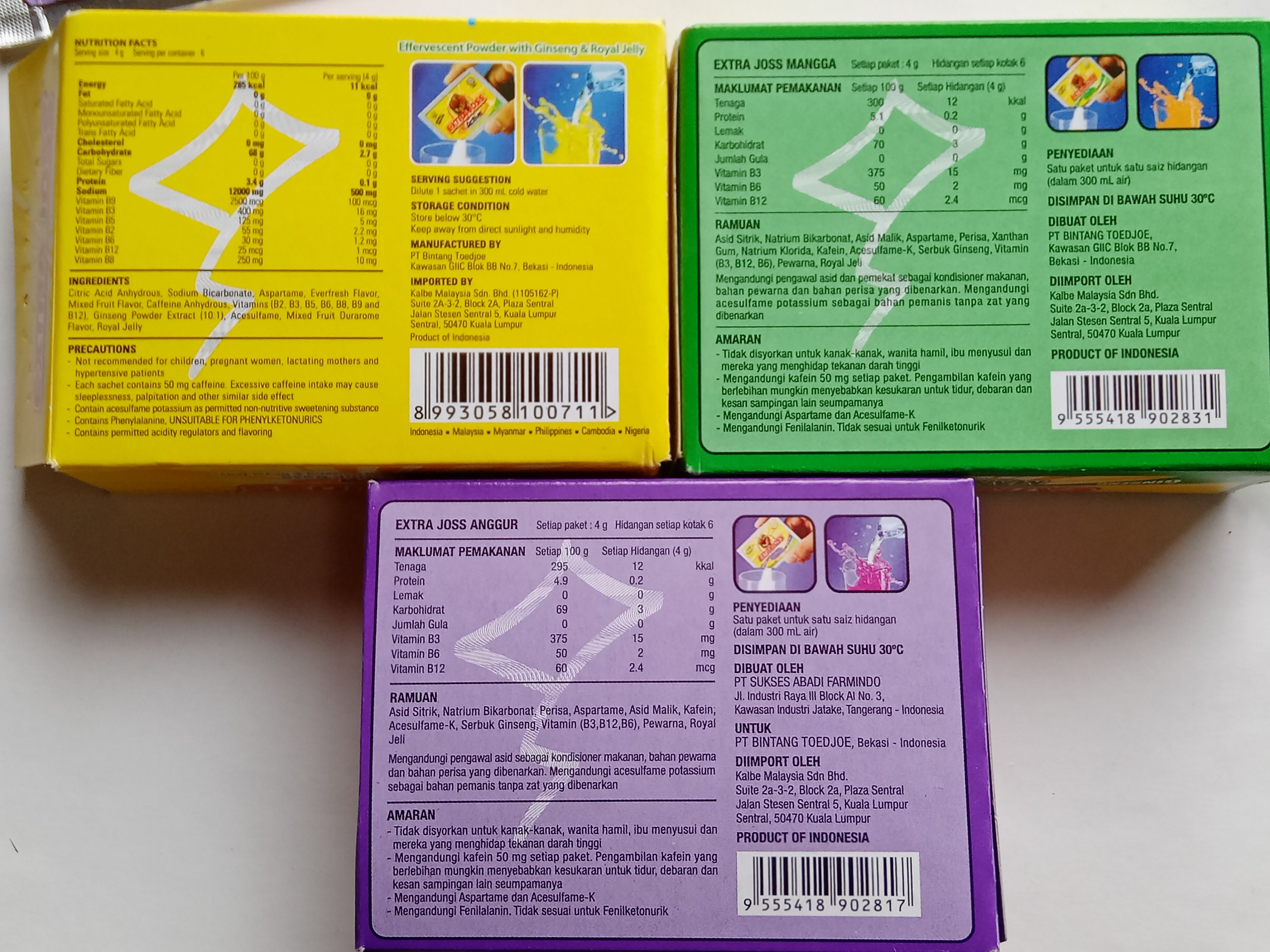 Energy Drink Powder..extra Joss Instant Sachet Cocktail Mix.. + Ginseng ...