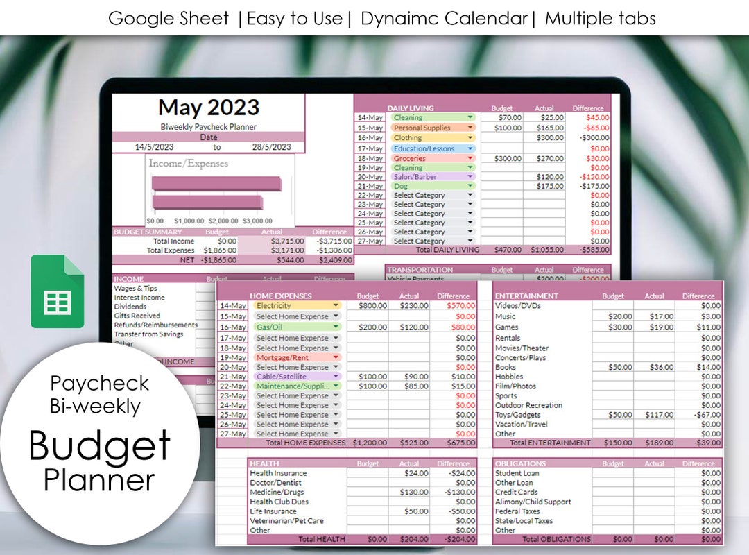 Simple Budget Tracker, Daily ,weekly, Monthly Budget Tracker, Google ...