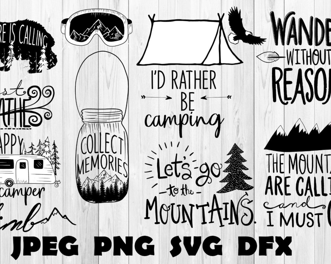 Wanderlust SVG Bundle Mountain Explorer, Adventure Begins, Travel Quote ...