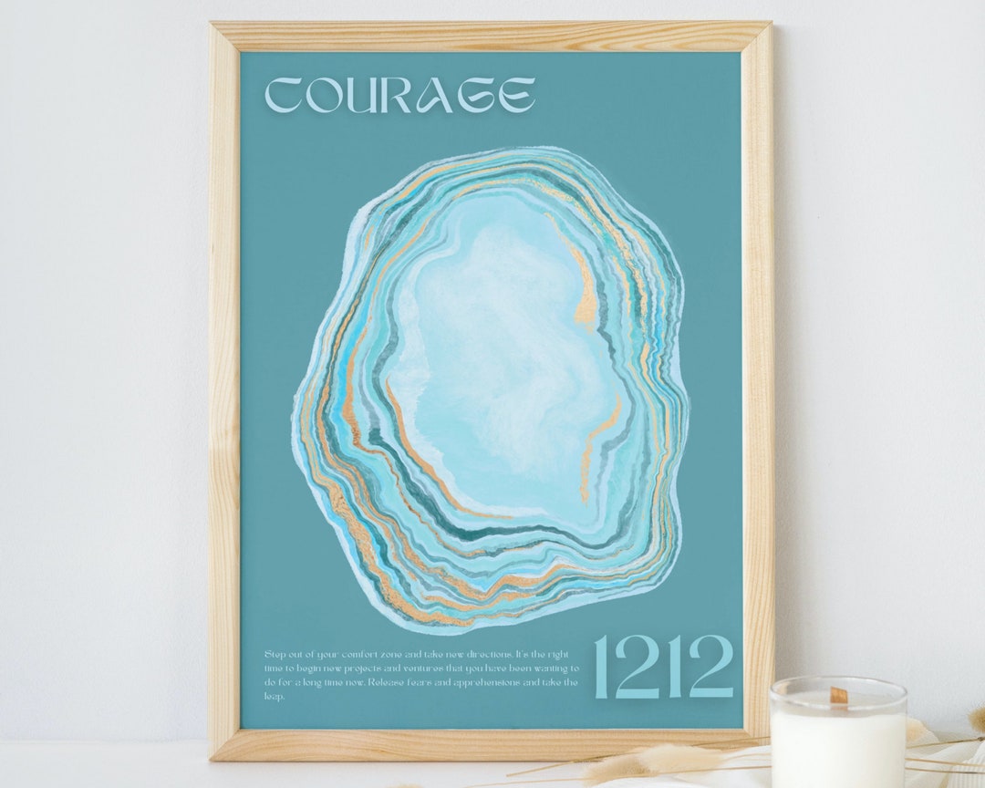 1212 Angel Number Wall Art | Modern Art Posters | Blue Crystal Geode ...