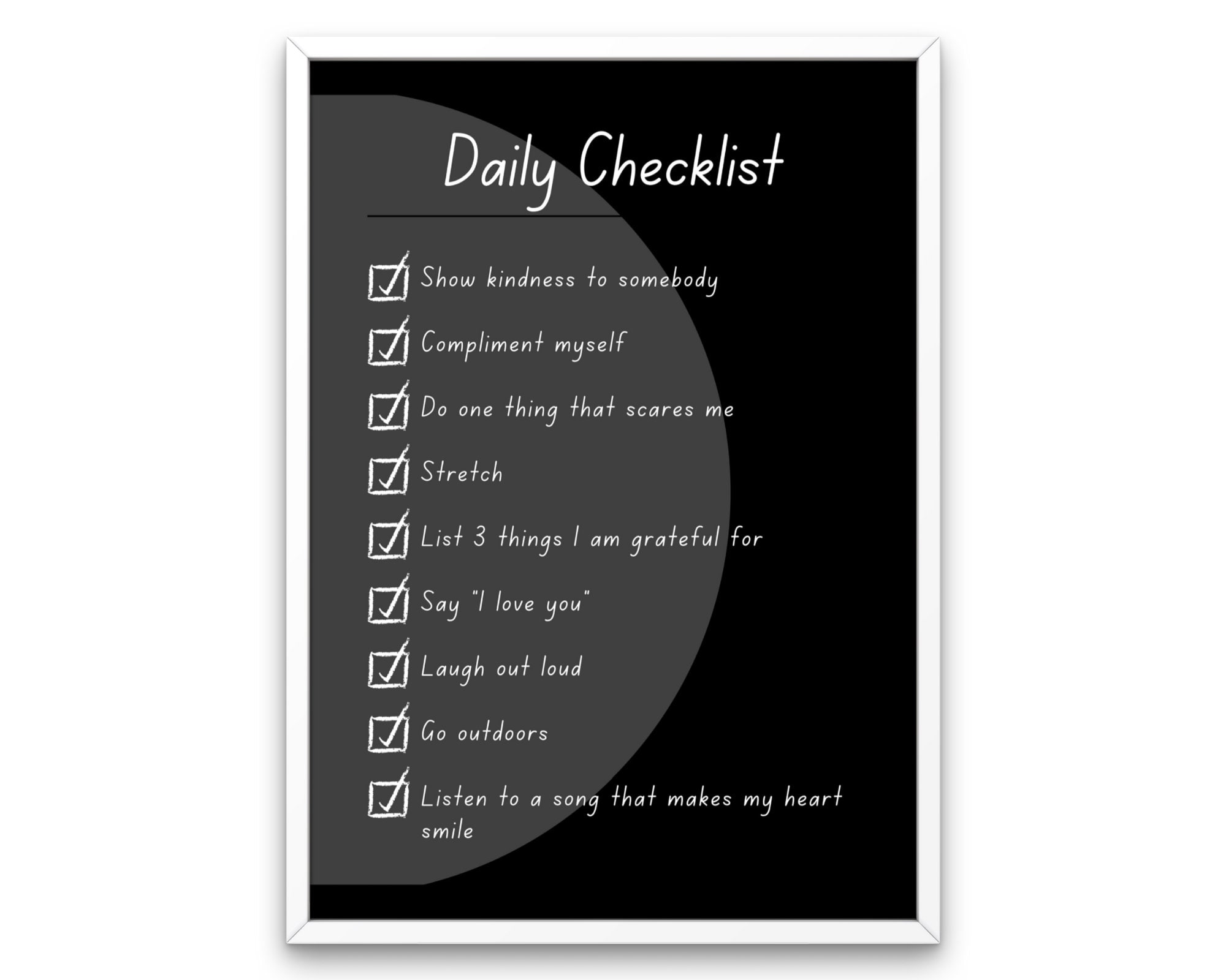 Daily Checklist Wall Art | Modern Art Posters | Quote Wall Art ...
