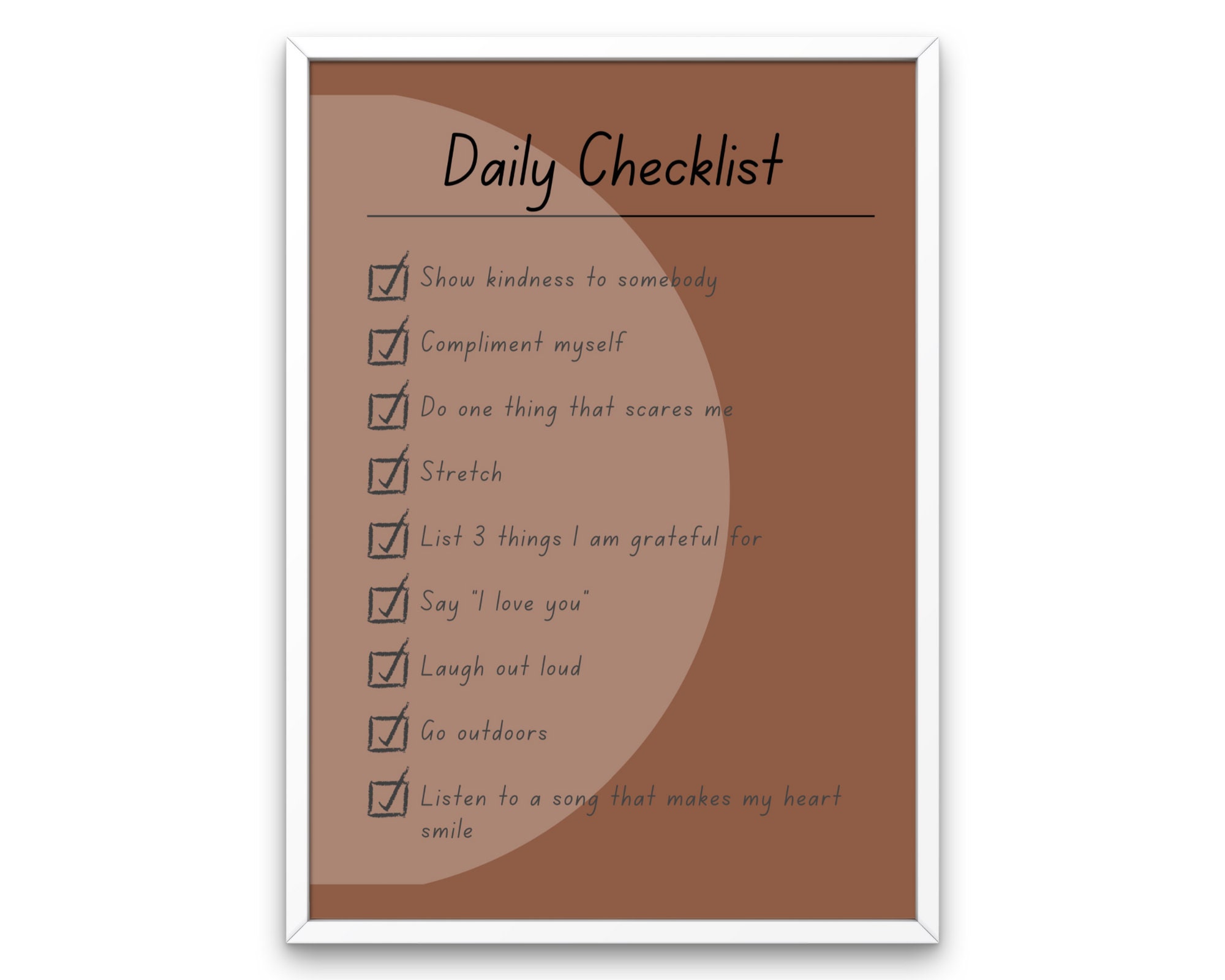 Daily Checklist Wall Art | Modern Art Posters | Quote Wall Art ...