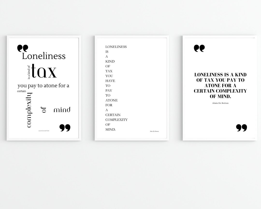 Loneliness 2 Quote Wall Art | Modern Art Posters | Quote Wall Art | 3 ...