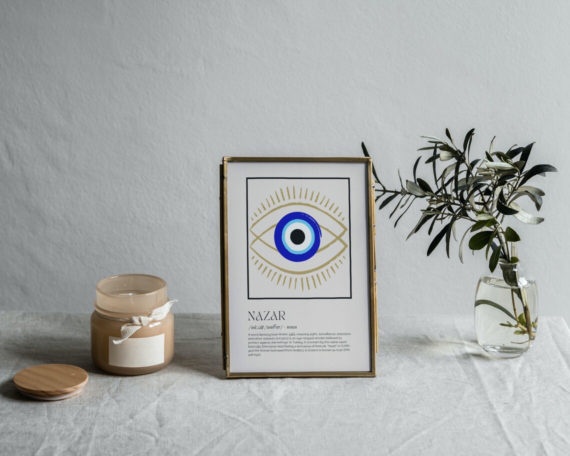 Nazar (3) Wall Art | Evil Eye Amulet | Lucky Charm | Blue Eye Bead ...