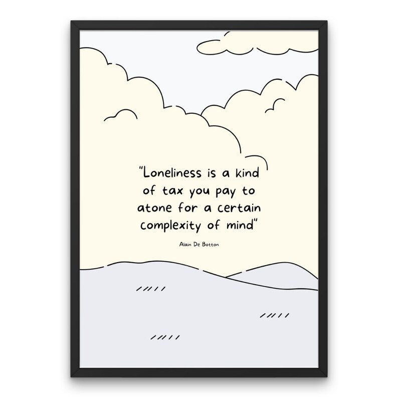 Loneliness Quote Wall Art | Modern Art Posters | Quote Wall Art ...