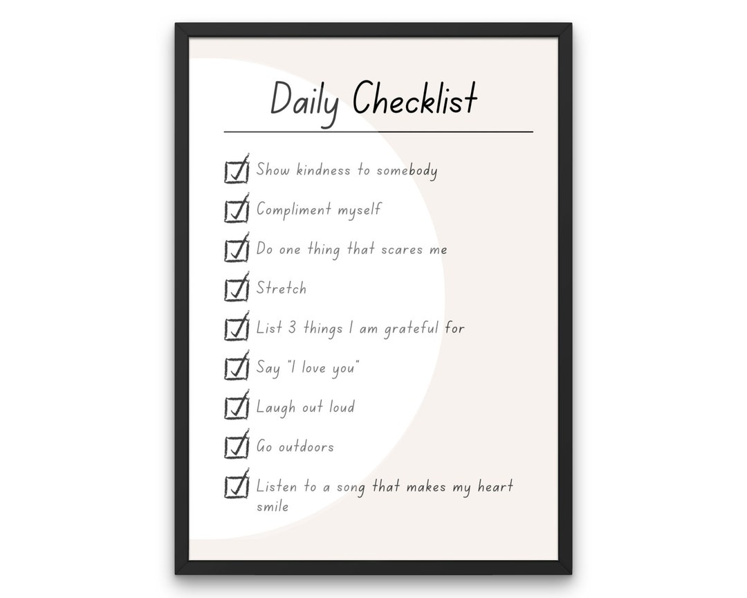 Daily Checklist Wall Art | Modern Art Posters | Quote Wall Art ...