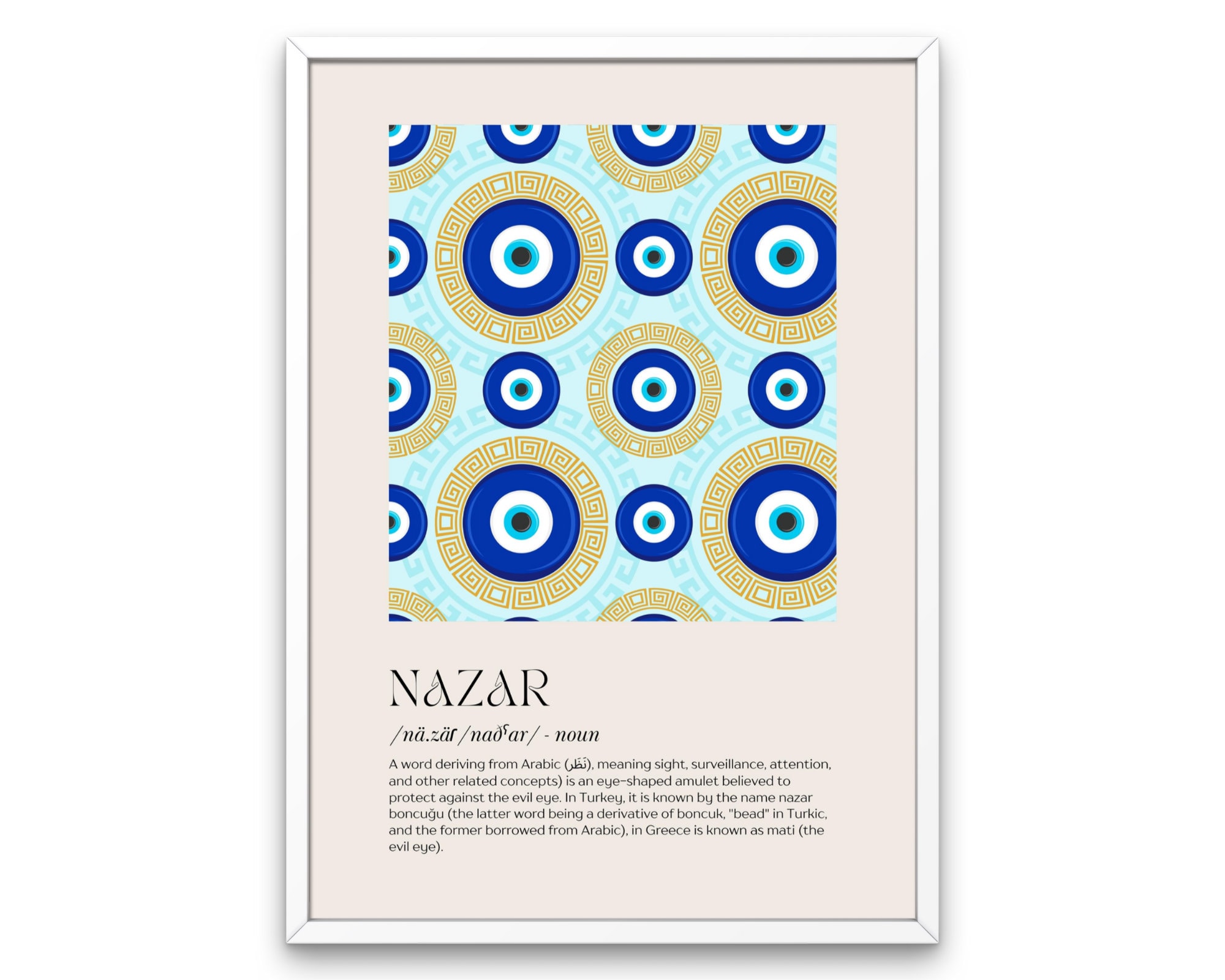 Nazar (1) Wall Art | Evil Eye Amulet | Lucky Charm | Blue Eye Bead ...