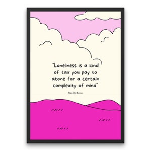 Loneliness Quote Wall Art | Modern Art Posters | Quote Wall Art ...