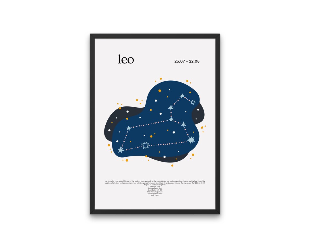 Leo Constellation Wall Art | Modern Art Posters | Zodiac/astrology/star ...