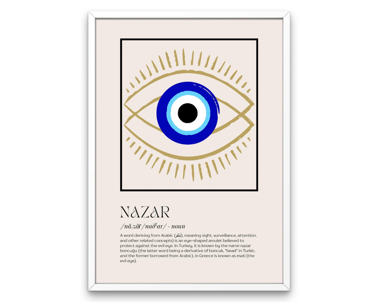 Nazar (3) Wall Art | Evil Eye Amulet | Lucky Charm | Blue Eye Bead ...