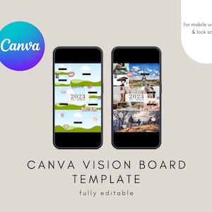 Digital Vision Board Template | Fully Editable Drag and Drop Canva ...