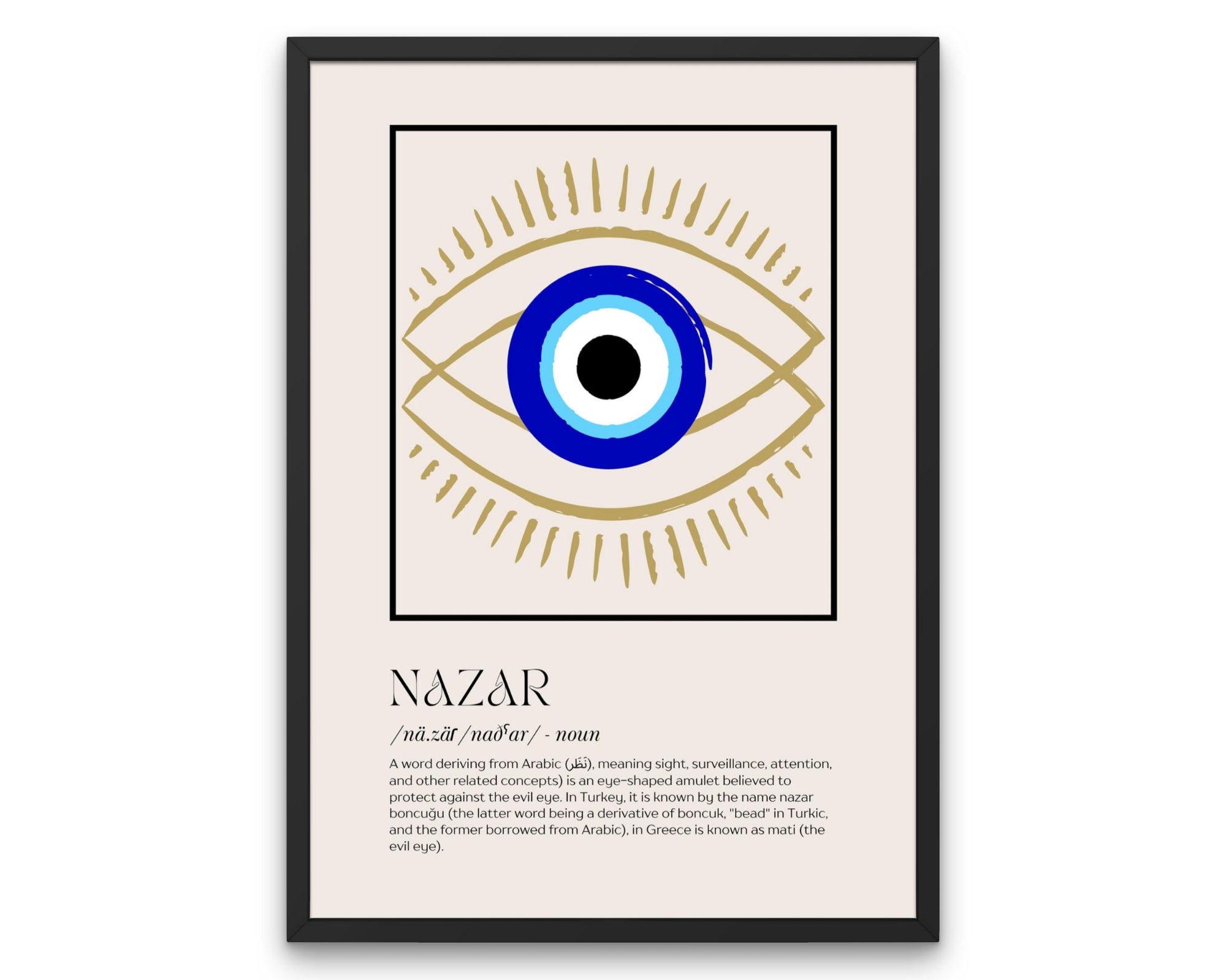 Nazar (3) Wall Art | Evil Eye Amulet | Lucky Charm | Blue Eye Bead ...