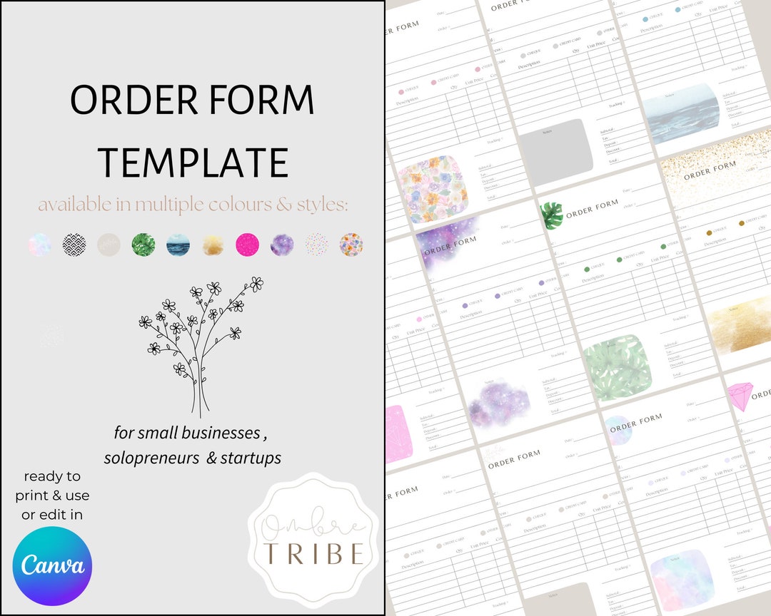 Order Form Template Essential Documents & Stationery Printable and ...