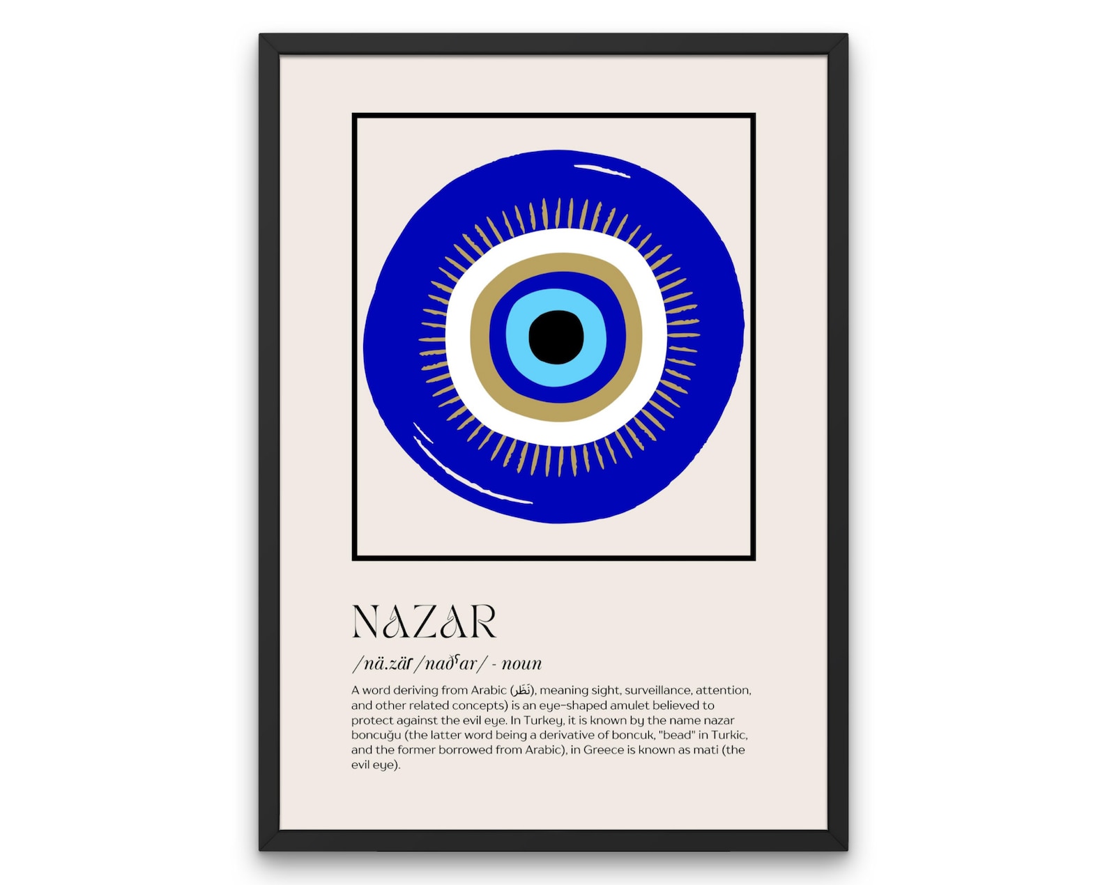 Nazar (5) Wall Art | Evil Eye Amulet | Lucky Charm | Blue Eye Bead ...