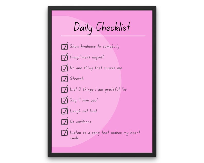 Daily Checklist Wall Art | Modern Art Posters | Quote Wall Art ...