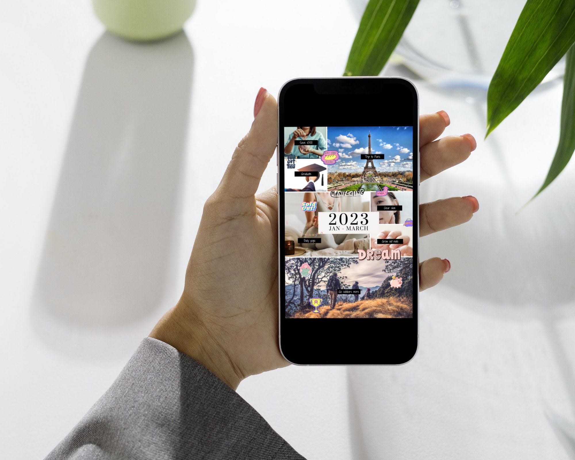 Digital Vision Board Template | Fully Editable Drag and Drop Canva ...