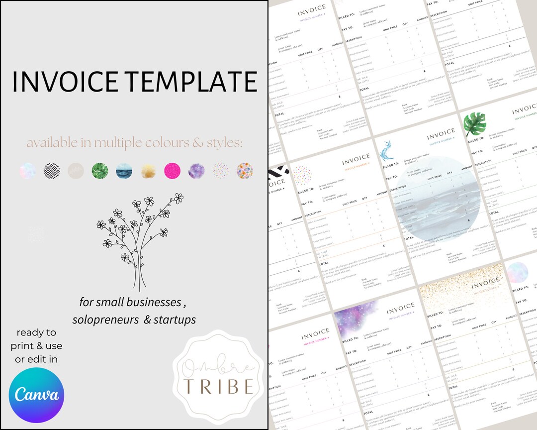 Invoice Template Essential Documents & Stationery Printable and Fully ...
