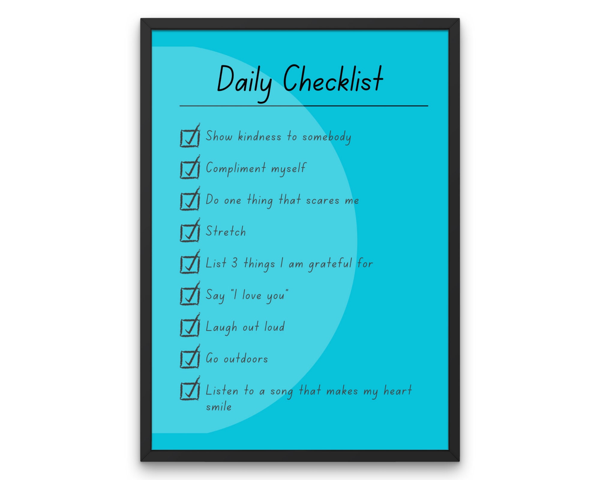 Daily Checklist Wall Art Modern Art Posters Quote Wall Art Various ...