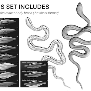 Snake Brush | Procreate Snake Scale Brush Set | Procreate Snake Body ...
