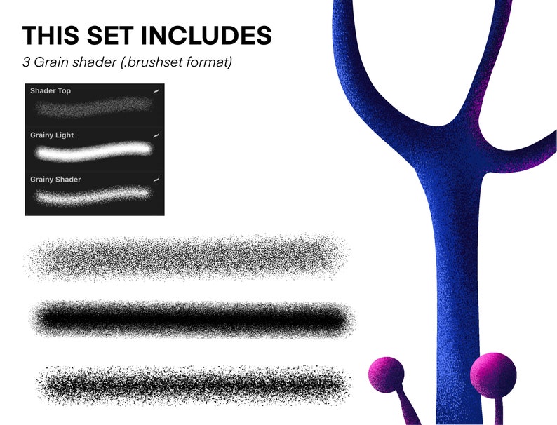 Grain Shader Brushes Procreate Procreate Grain Brush Set - Etsy