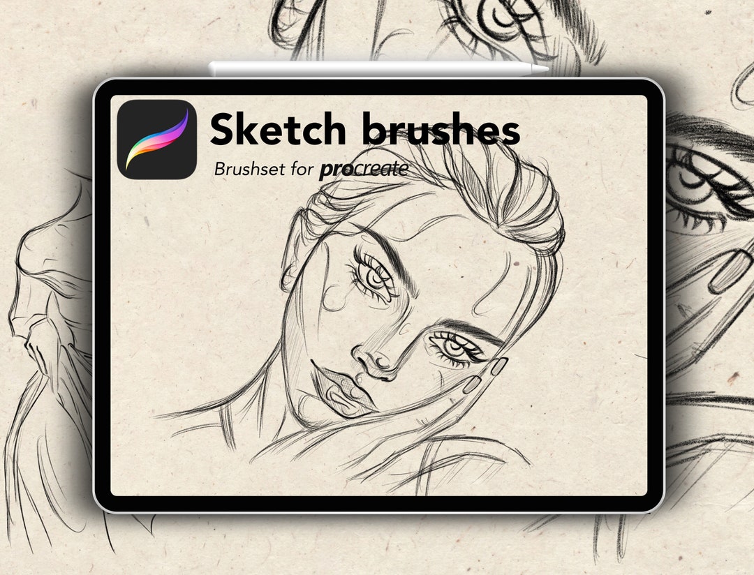 Sketch Brushes Portrait for Procreate | Digital Sketch Brushes | Sketch ...