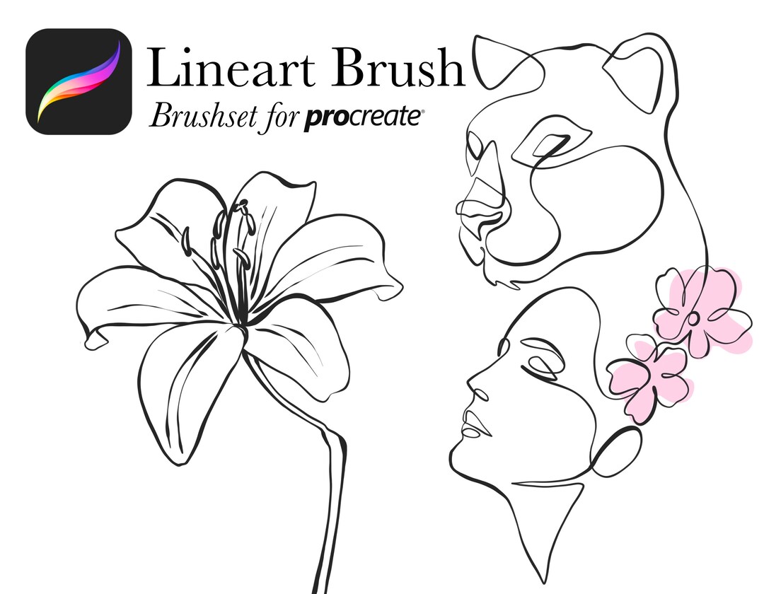 Lineart for Procreate | Line Art Brush |lineart for Procreate Varying ...
