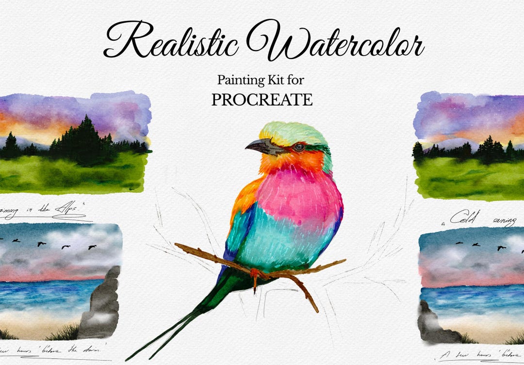 Realistic Watercolour Painting Kit for Procreate | Watercolor Brushes ...