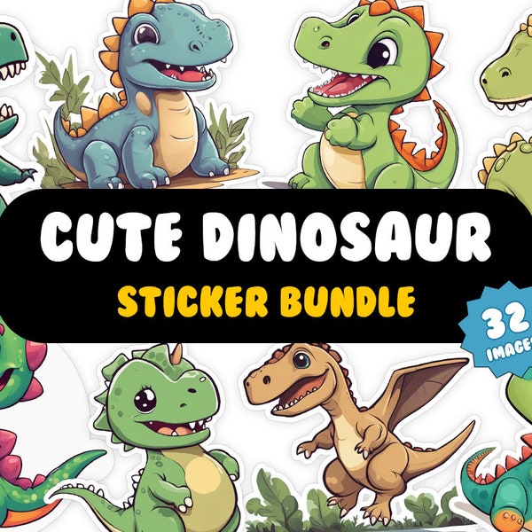 Printable Dinosaur Birthday Stickers - Etsy