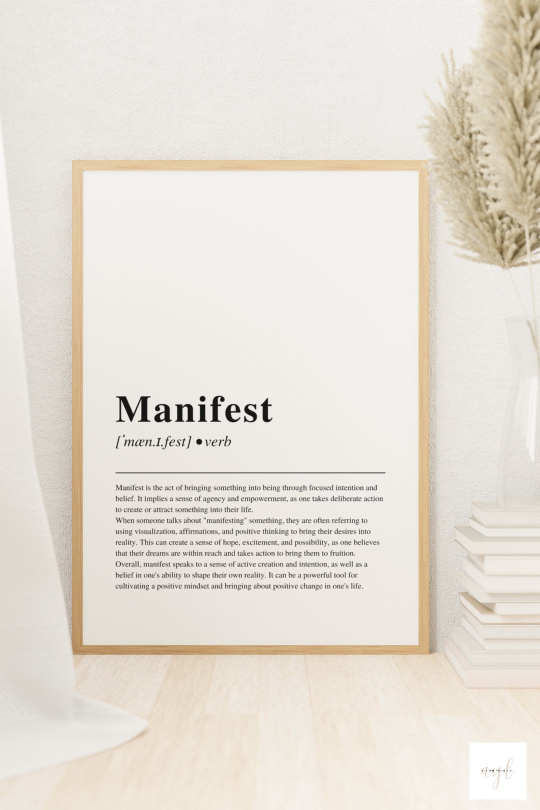 Manifest Definition Print, Printable Instant Download, Minimal Art ...