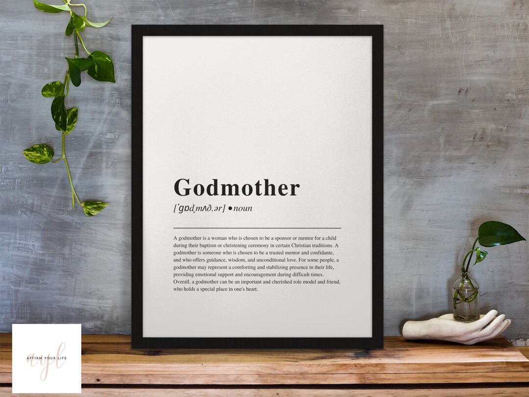 Godmother Definition Print, Printable Art, Instant Download, Minimalist ...