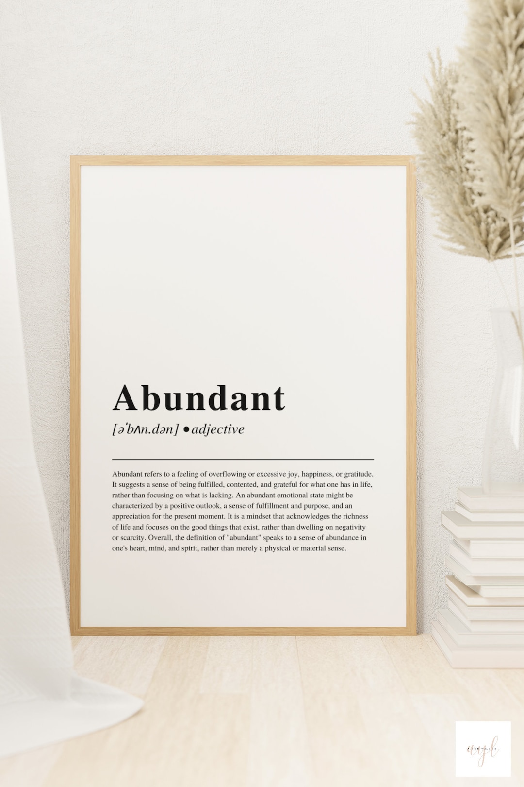 Abundant Definition Print, Printable Instant Download, Minimal Art ...
