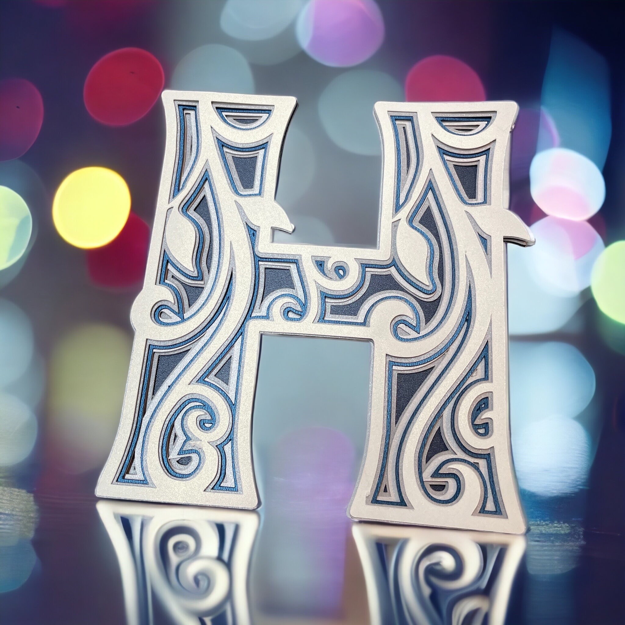 Monogram 6 Layered Letter H SVG File. Other Formats Inlcluded Are AI ...