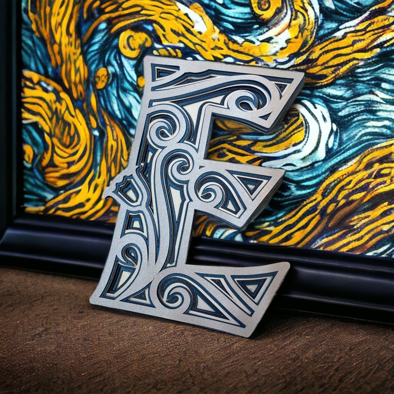 E Monogram Letter SVG Layered Monogram Alphabet Letter for Cricut or ...