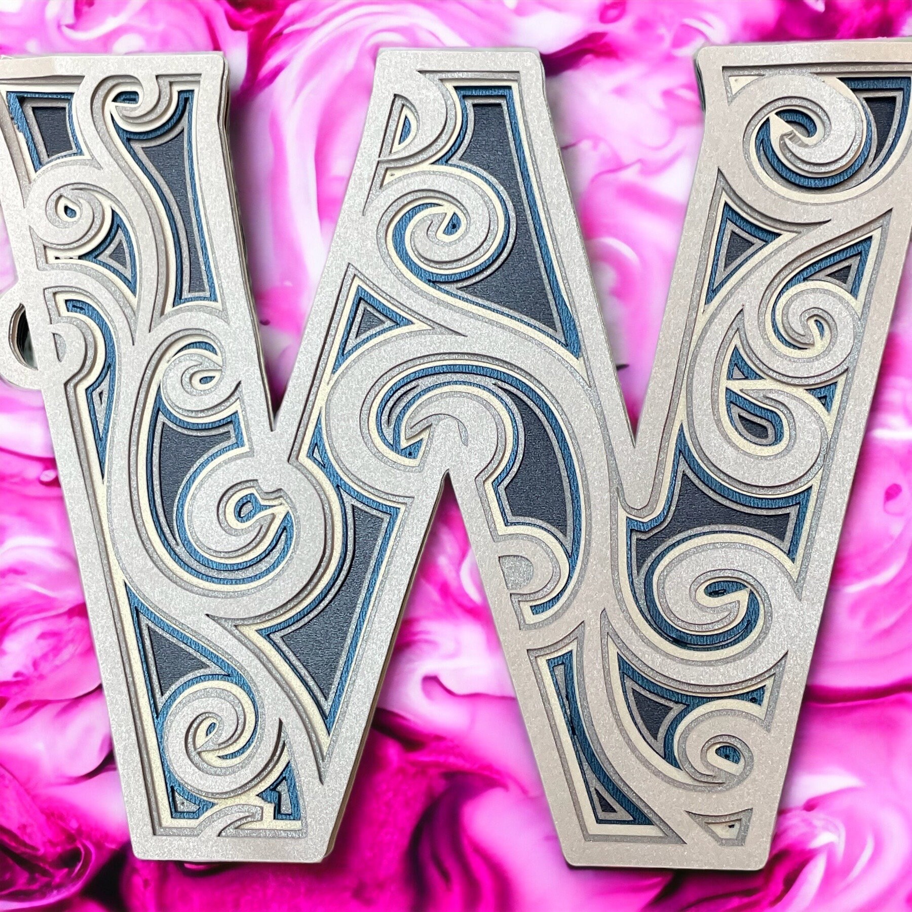 Monogram Letter W 6 Layered Svg Instant Download Other Formats - Etsy