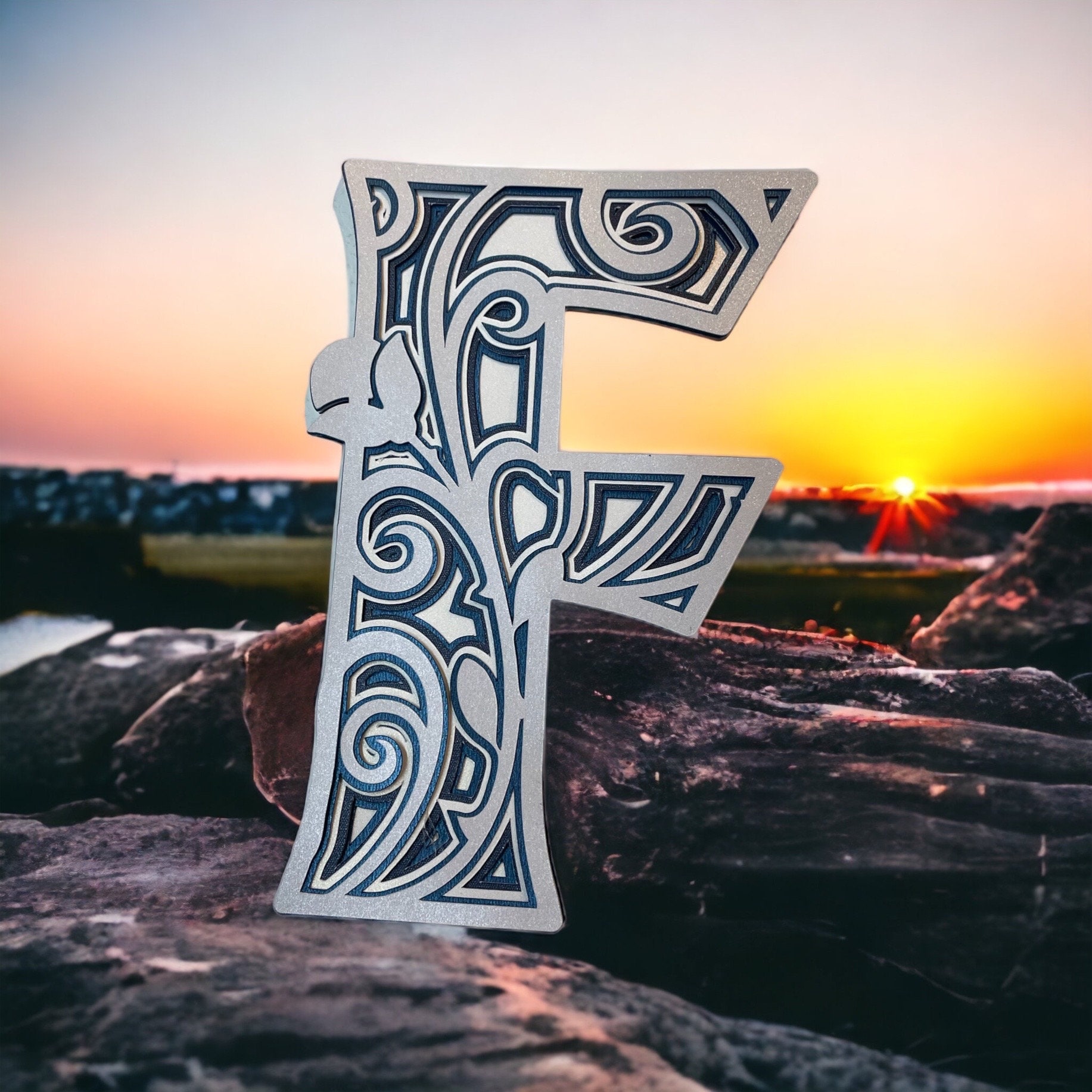 Monogram Layered SVG Letter F Personalize Crafting F File for CNC or ...