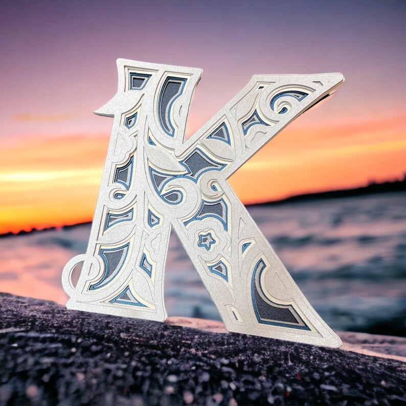 K Monogram 6 Layered SVG Png Ai JPEG Letter K Instant Download Alphabet ...