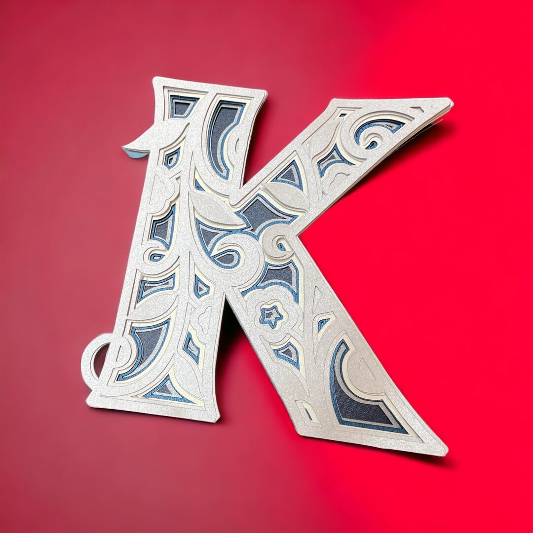 K Monogram 6 Layered SVG Png Ai JPEG Letter K Instant Download Alphabet ...