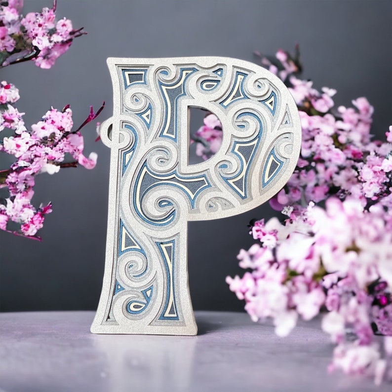 P Layered Monogram Letter SVG P Instant Download Design for ...